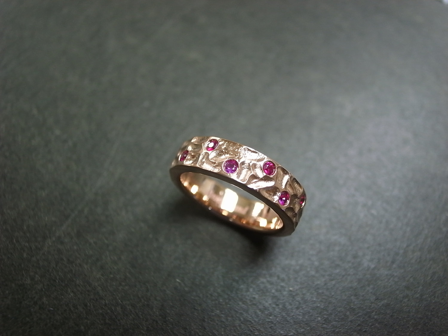 6mm Ruby Wedding Ring In 14k Rose Gold on Luulla